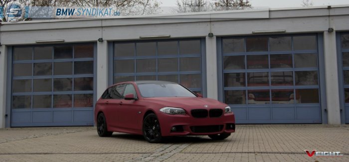 BMW 5er 535d Touring (F11): Cherry Red Matt Metallic von SchwabenFolia ...