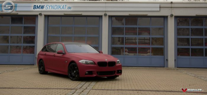 BMW 5er 535d Touring (F11): Cherry Red Matt Metallic von SchwabenFolia ...